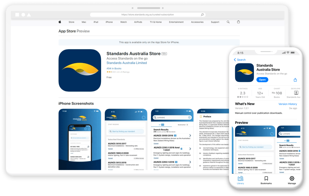 Standards Australia Store Mobile App